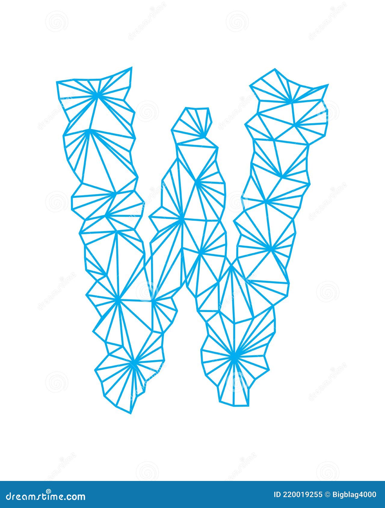 Polygonal Blue Outline Font.Lowercase Vector Letter. Stock Vector ...