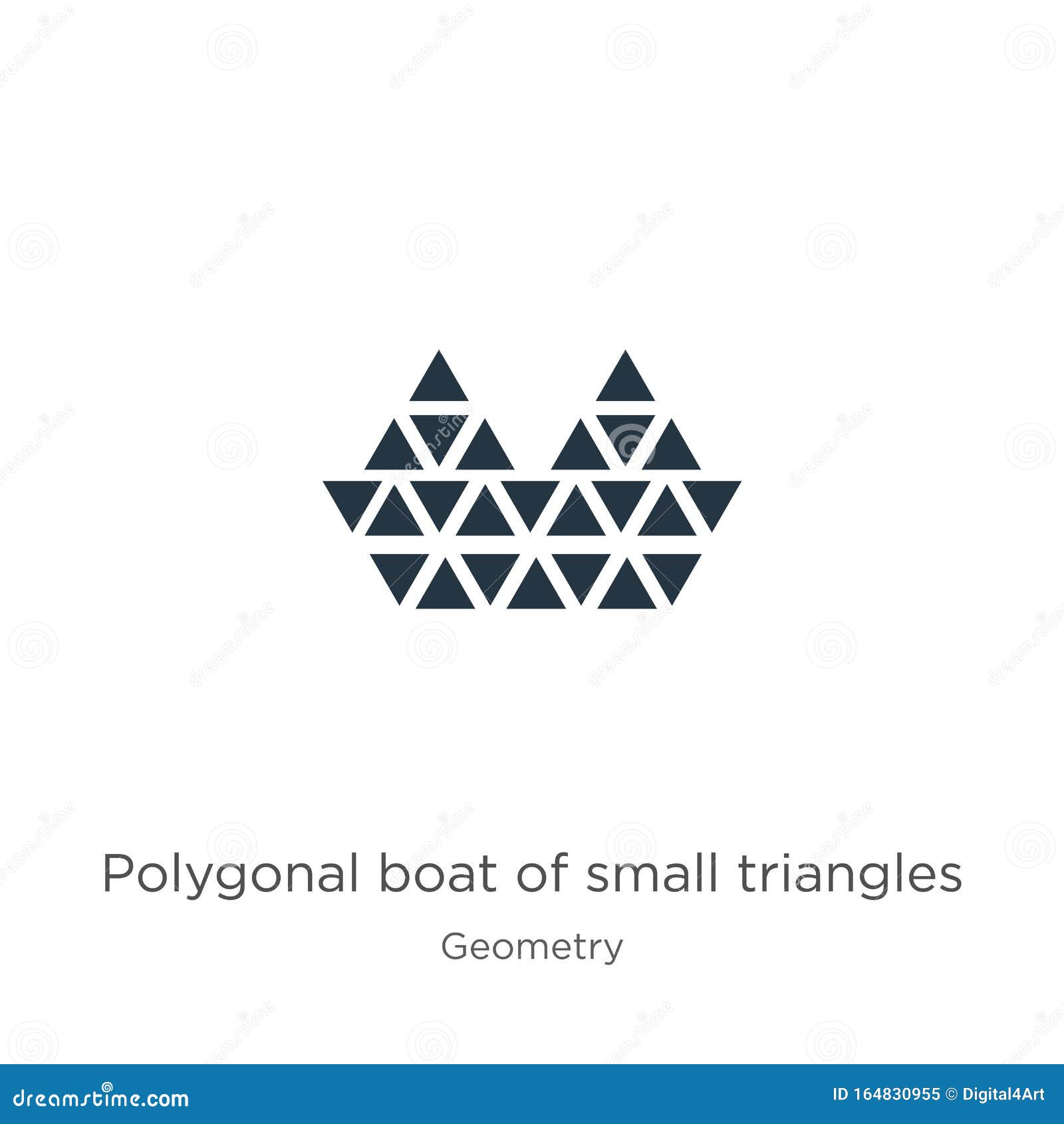 Polygonal Boat of Small Triangles Icon Vector. Trendy Flat Polygonal ...