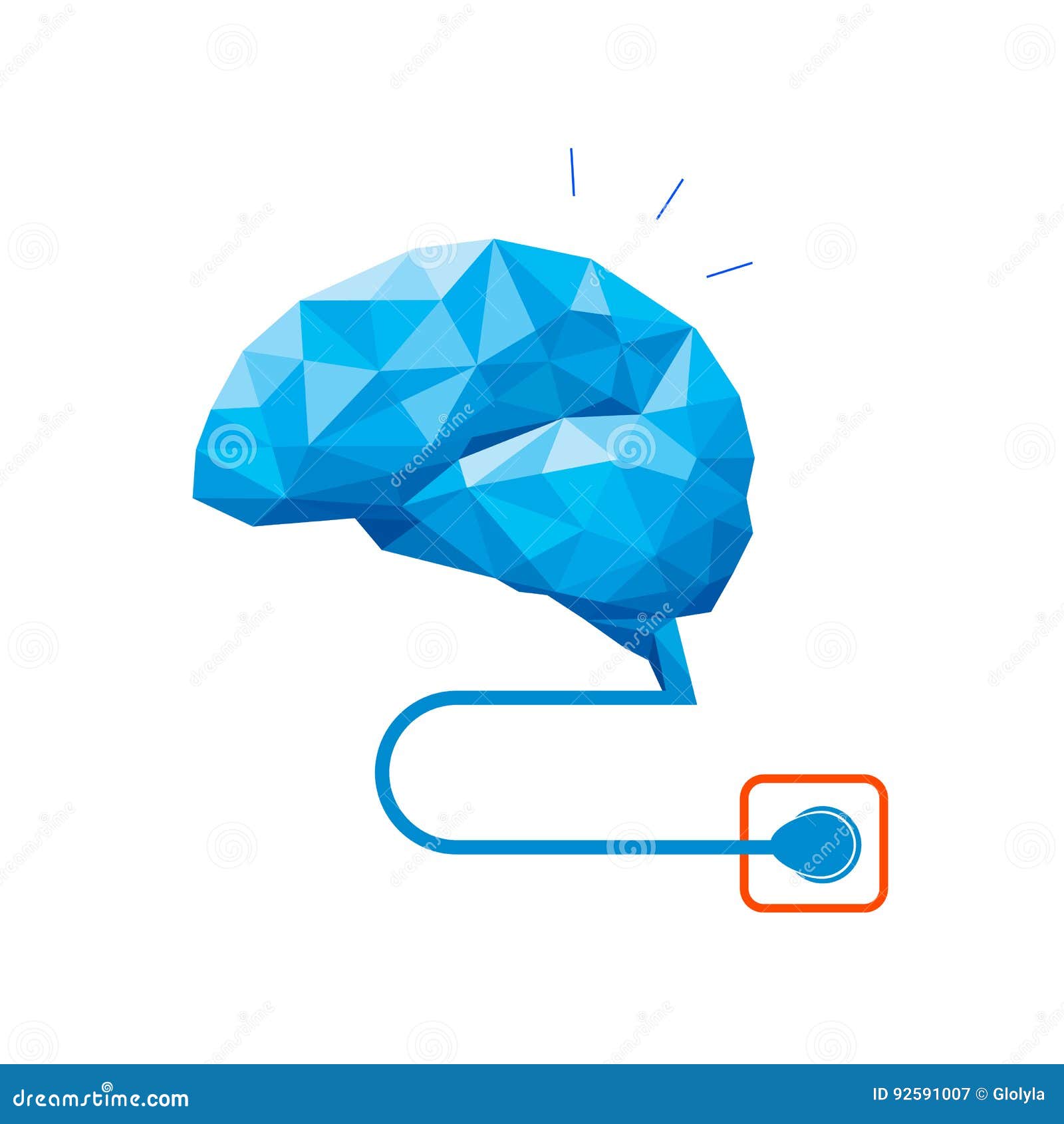 Polygonal Brain Design Plug in. Stock Vector - Illustration of ...