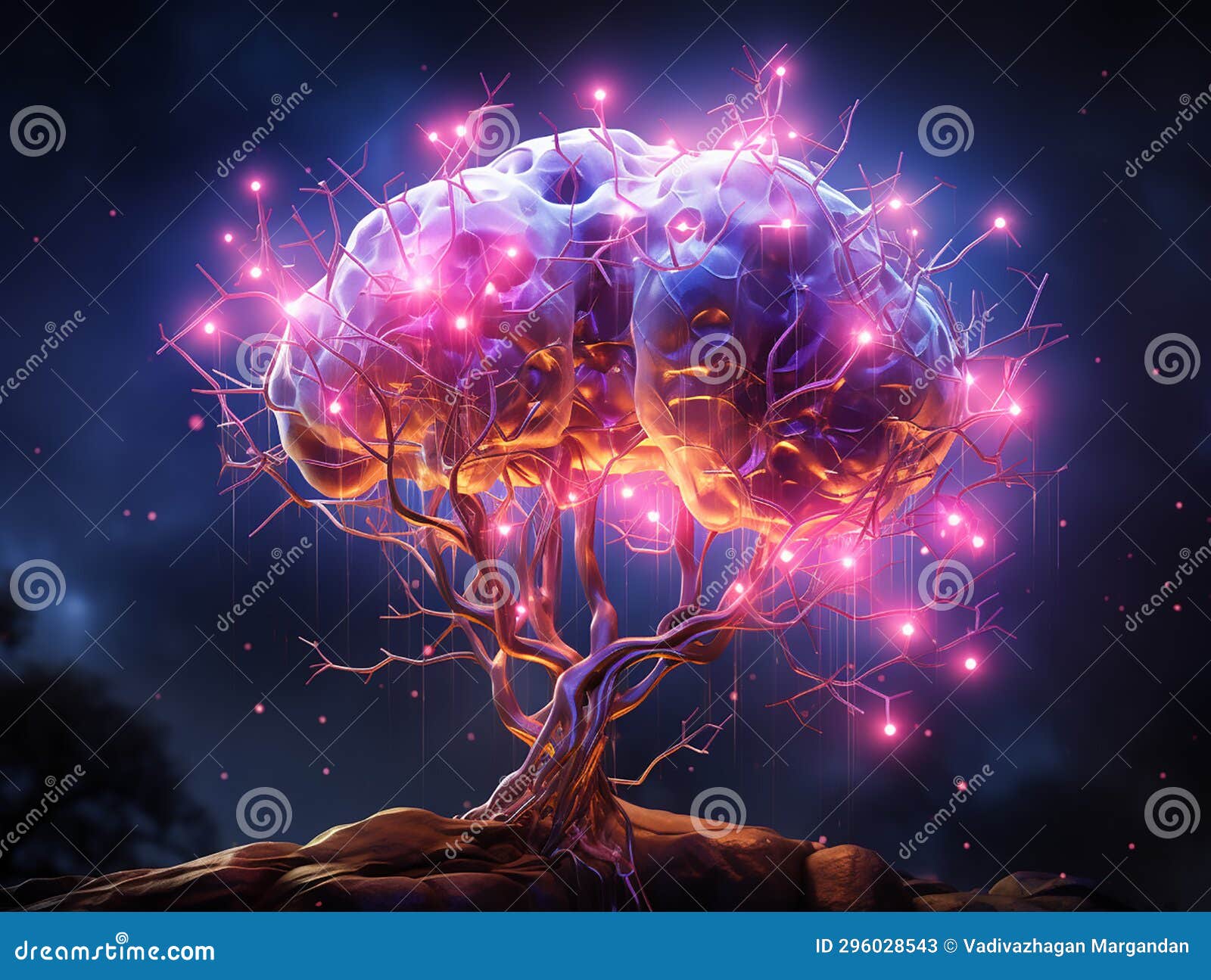 Polygonal brain stock illustration. Illustration of glowing - 296028543