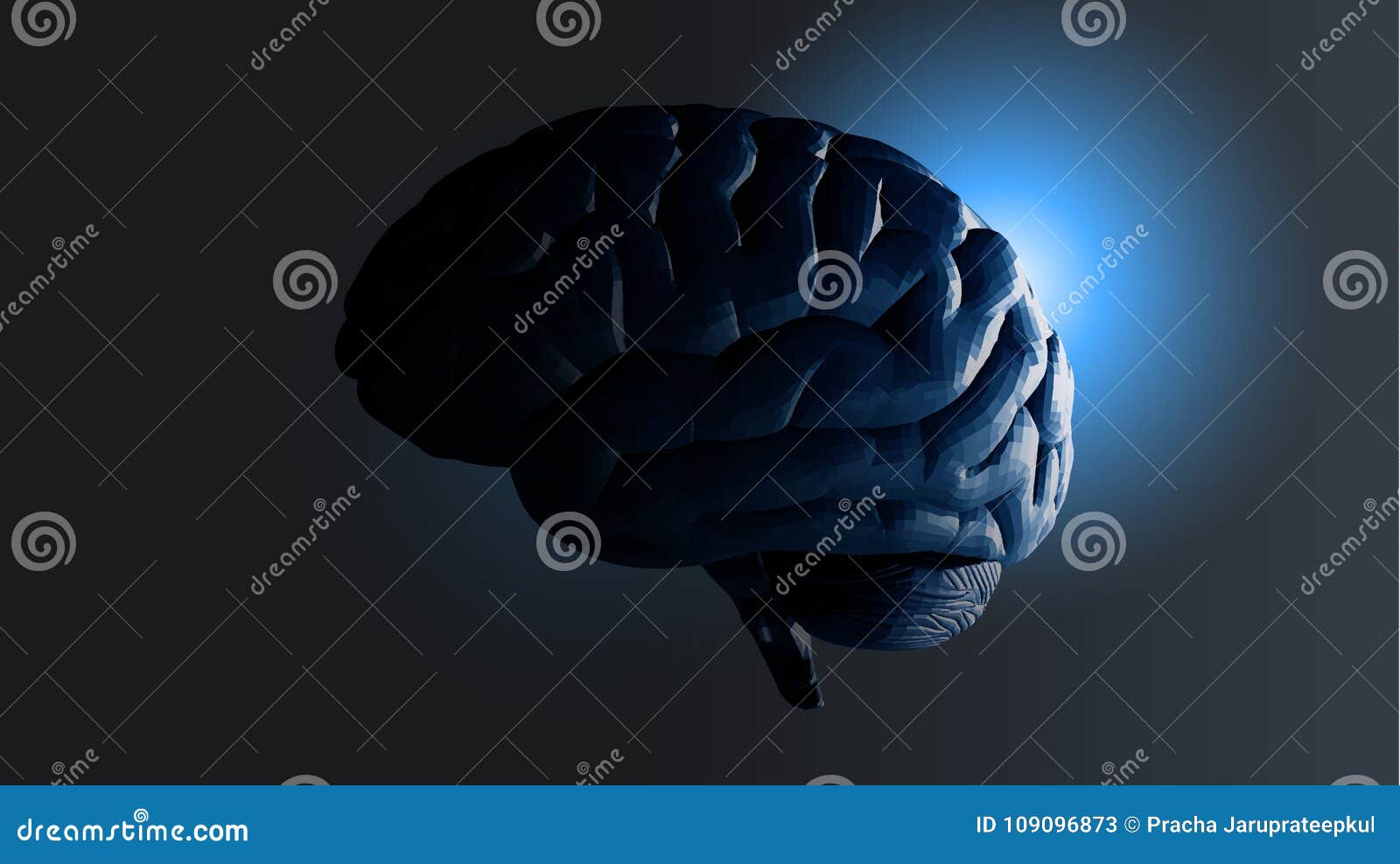 Polygonal Brain Side View in Dark BG Stock Vector - Illustration of ...
