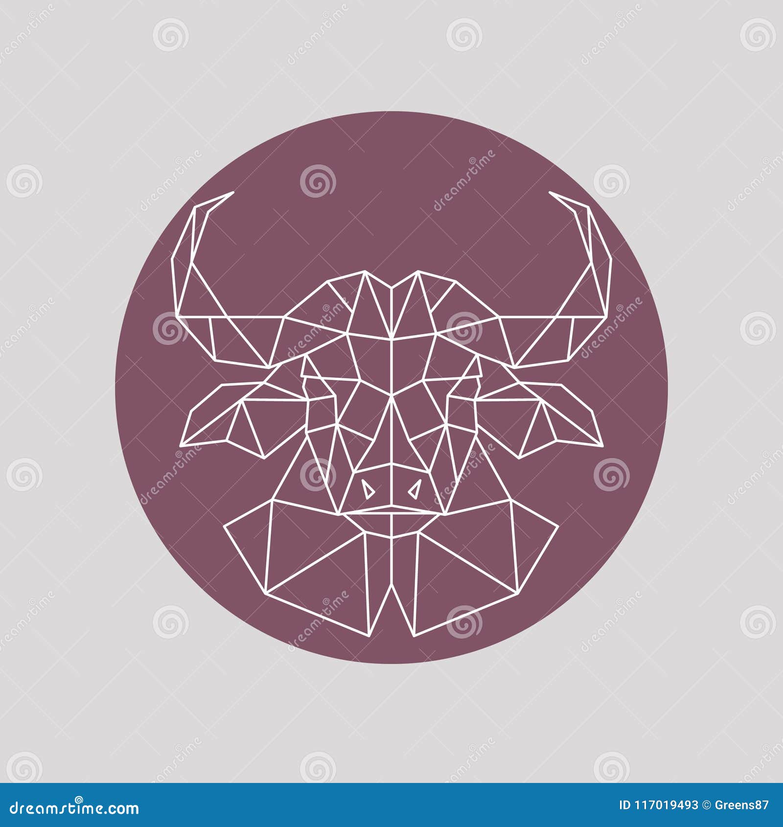 Polygonal Buffalo Head. Geometric Style Stock Vector - Illustration of ...