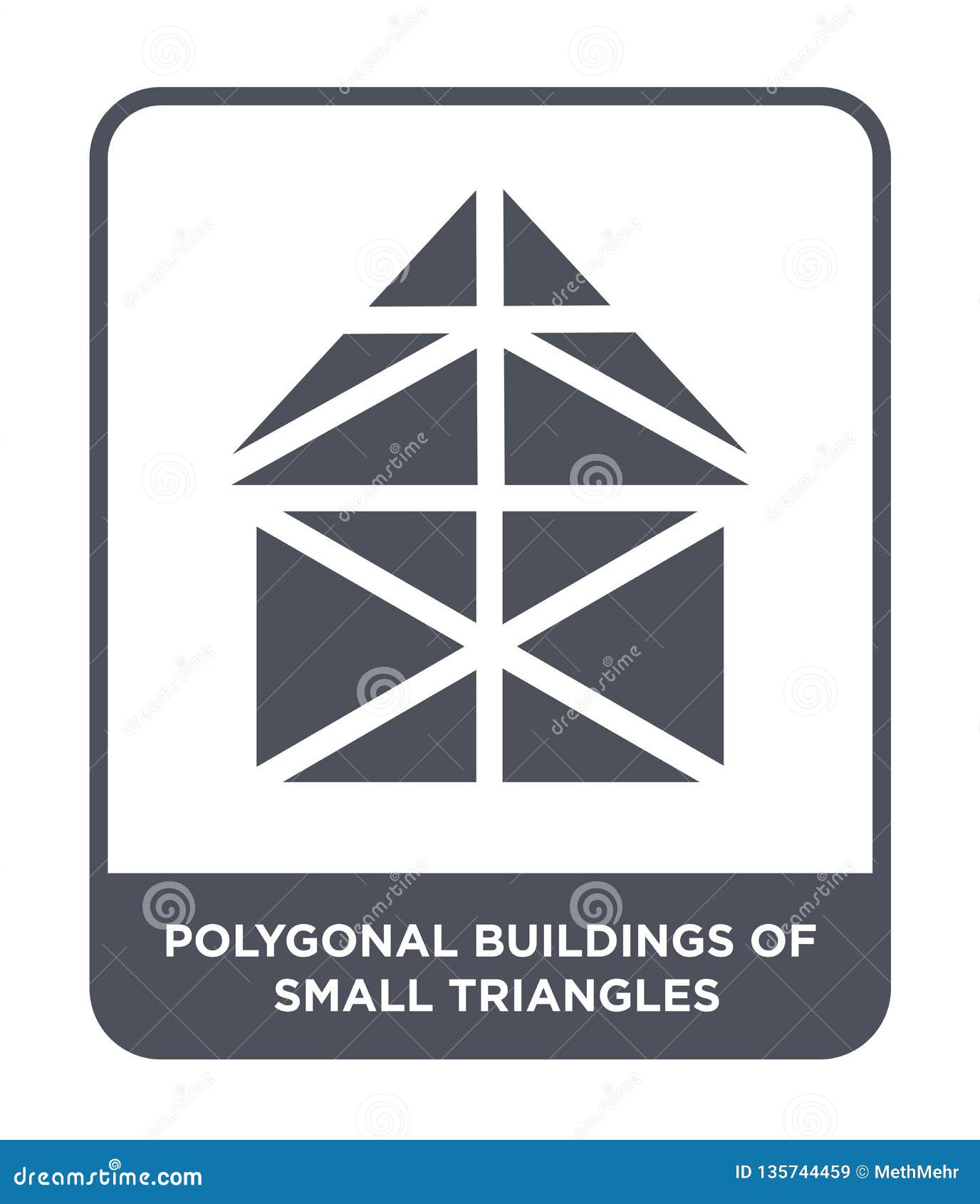 Polygonal Buildings of Small Triangles Icon in Trendy Design Style ...