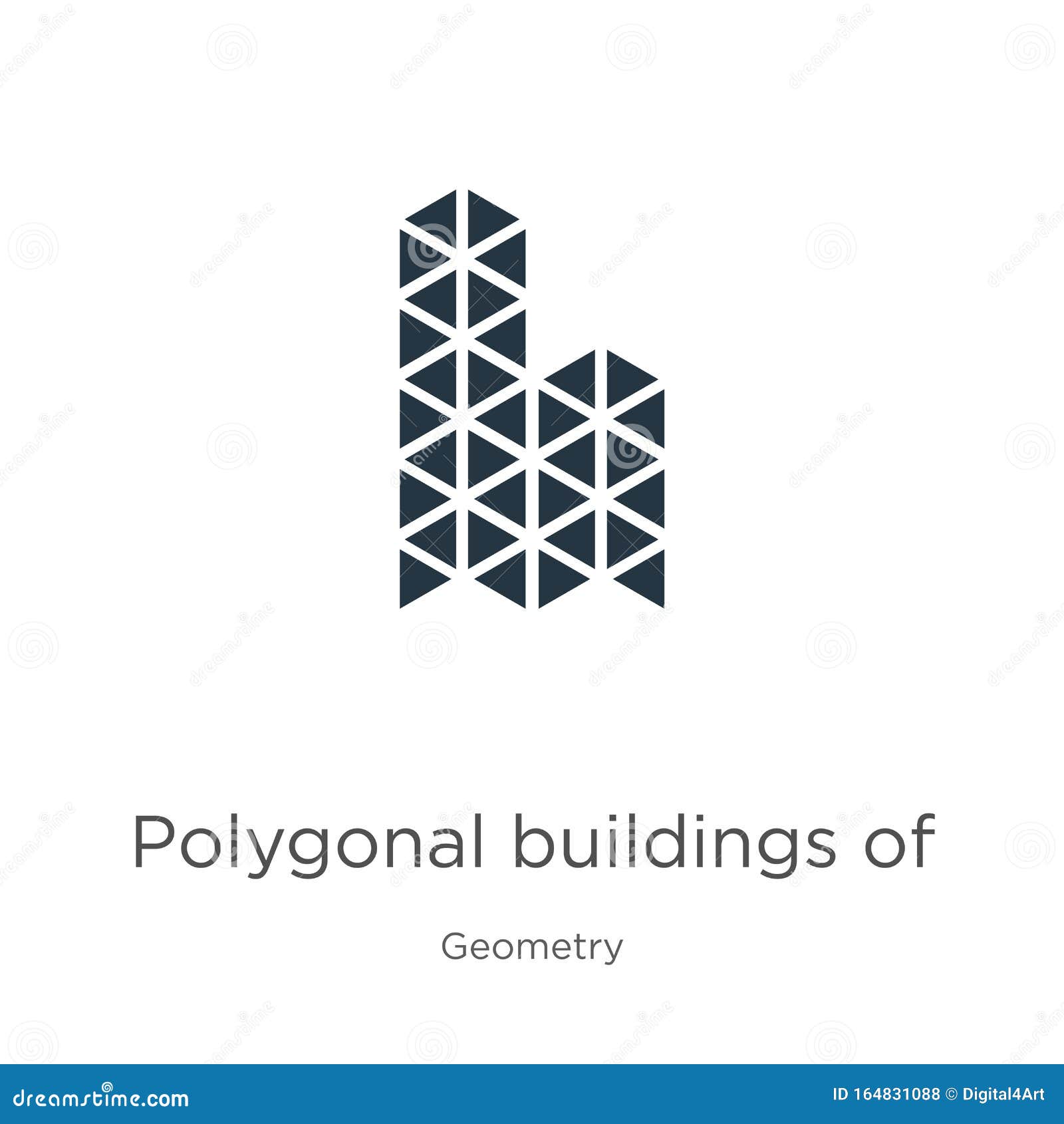 Polygonal Buildings of Small Triangles Icon Vector. Trendy Flat ...