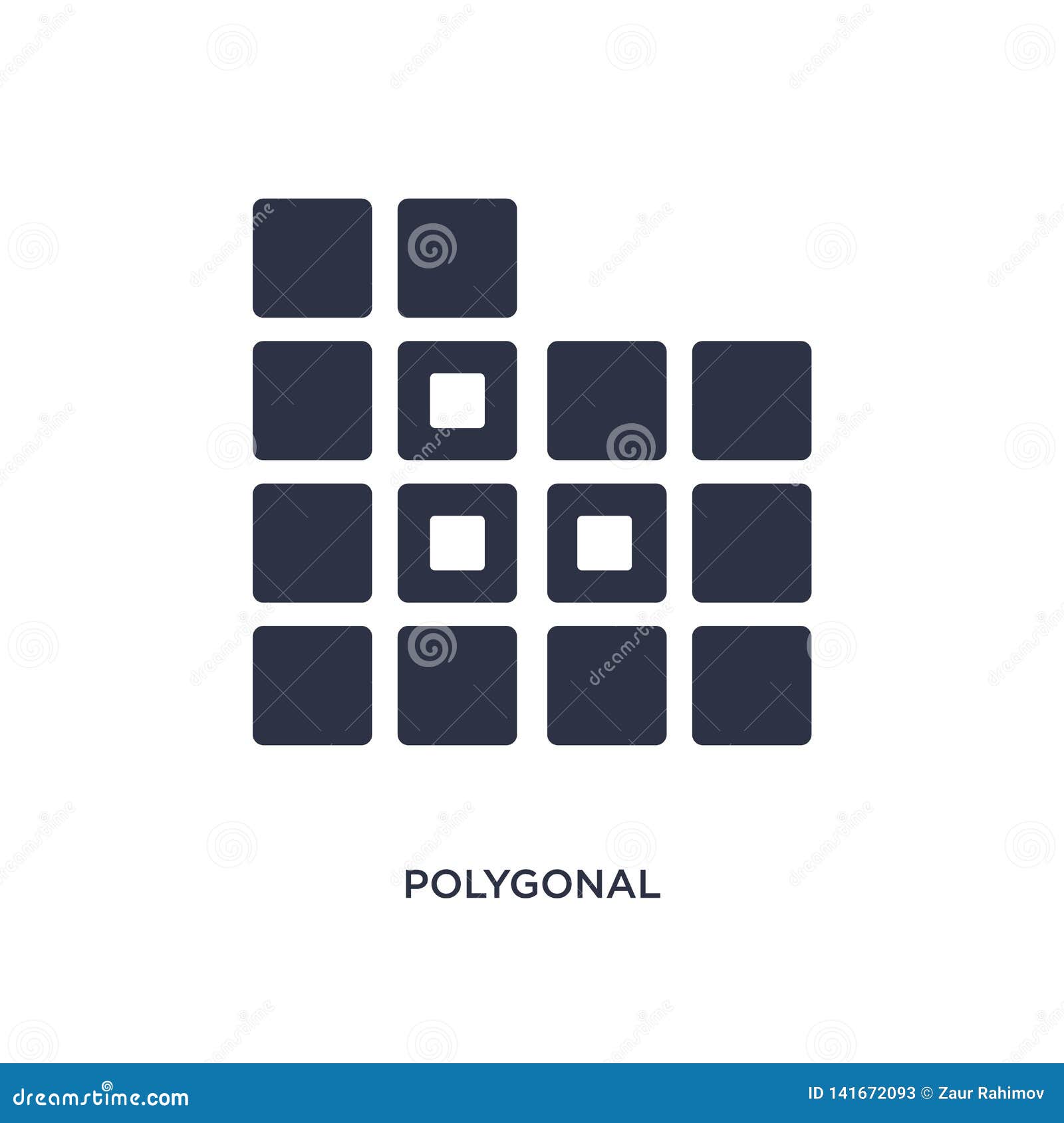 Polygonal Buildings of Small Triangles Icon on White Background. Simple ...