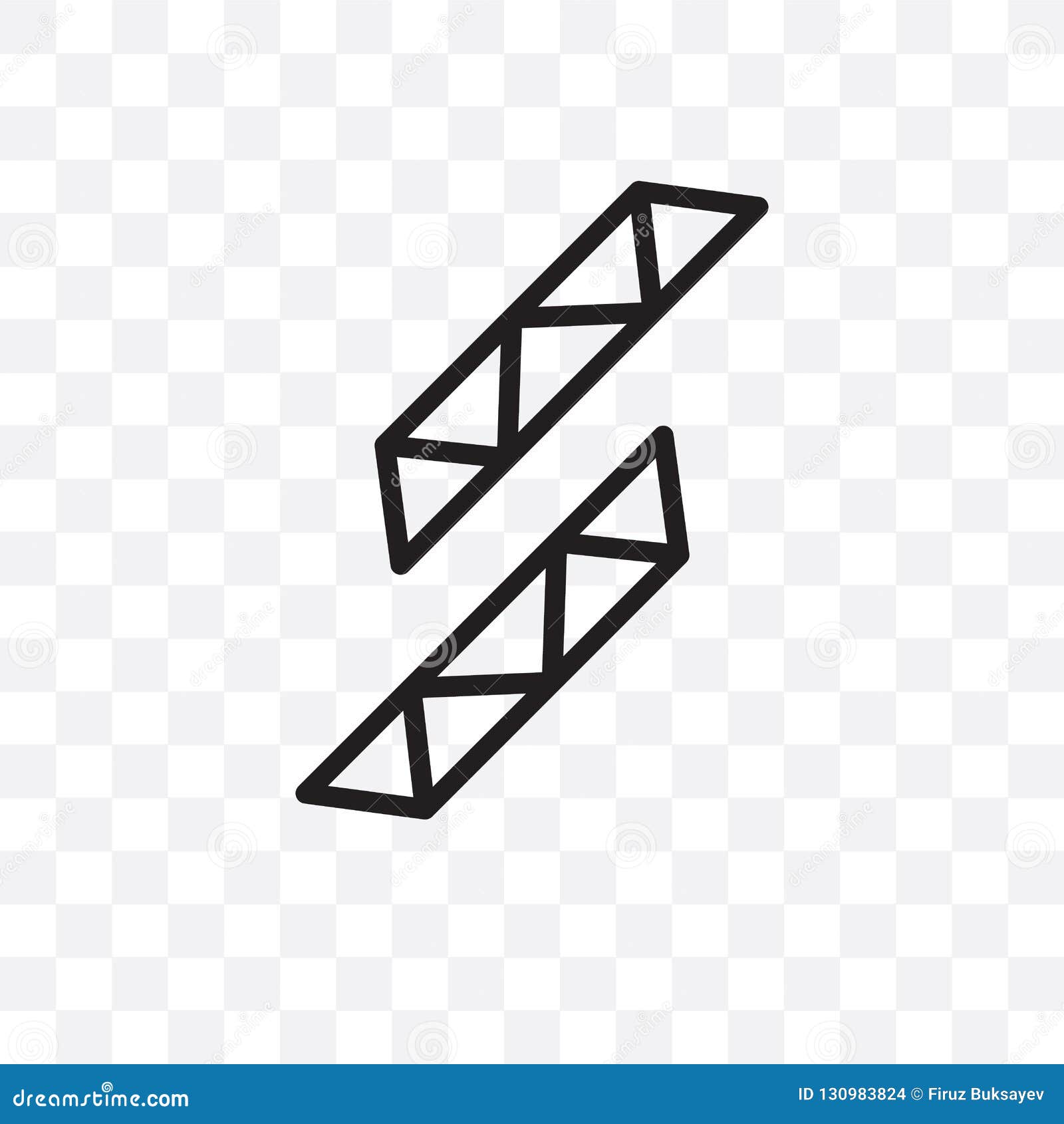 Polygonal Buildings of Small Triangles Vector Linear Icon Isolated on ...