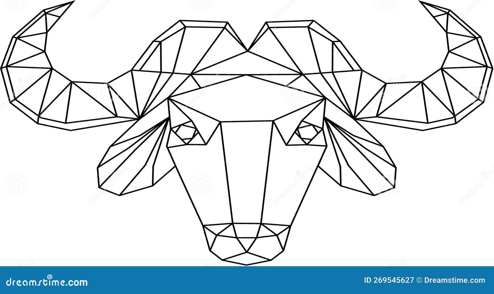 Polygonal bull stock vector. Illustration of logo, geometric - 269545627