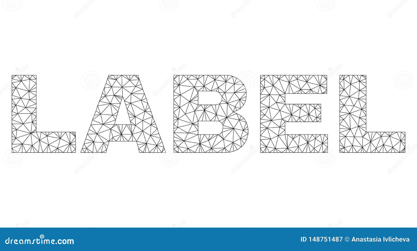 Polygonal Carcass LABEL Text Label Stock Vector - Illustration of ...