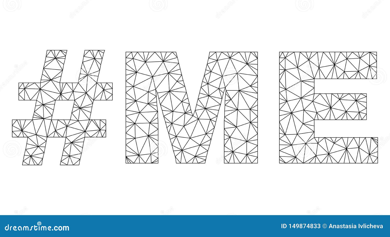 Polygonal Carcass ME Text Tag Stock Vector - Illustration of caption ...