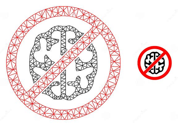 Polygonal Carcass Mesh Brainless Icon Stock Vector - Illustration of ...