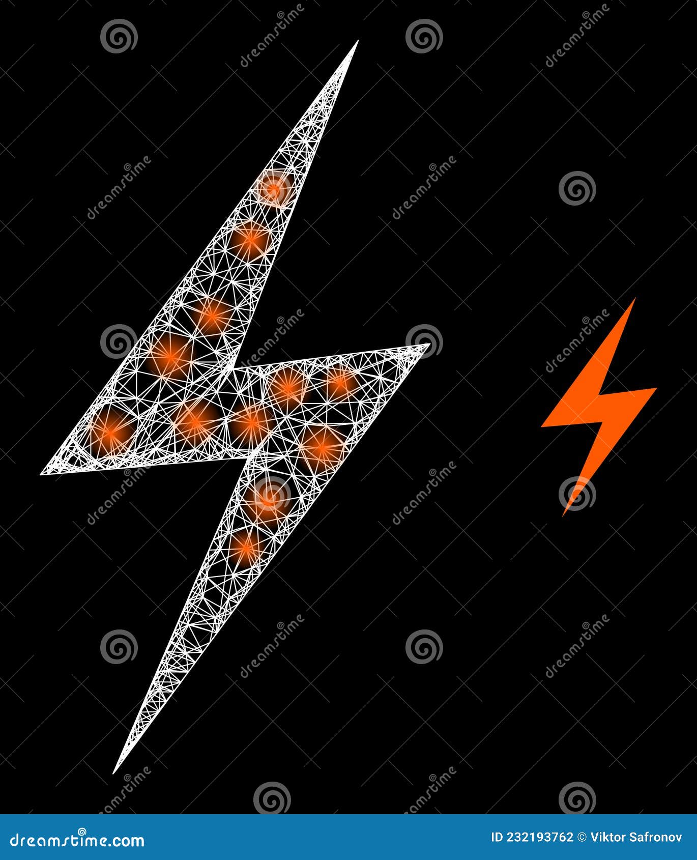 Polygonal Carcass Mesh Electrical Hazard with Magic Stock Vector ...