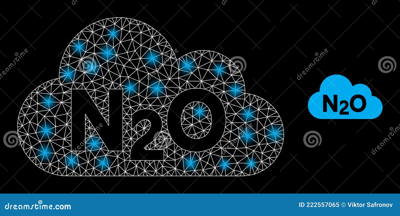 Polygonal Carcass Mesh Nitrous Oxide Gas with Magic Stock Vector ...