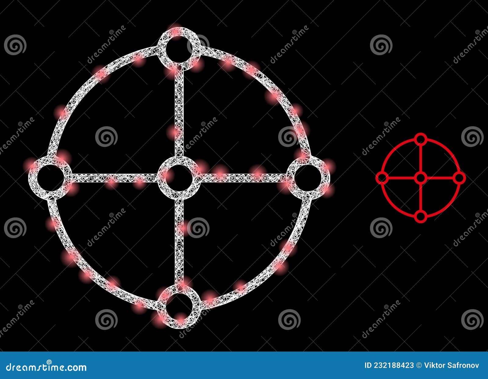 Polygonal Carcass Mesh Round Grid Structure with Magic Stock Vector ...