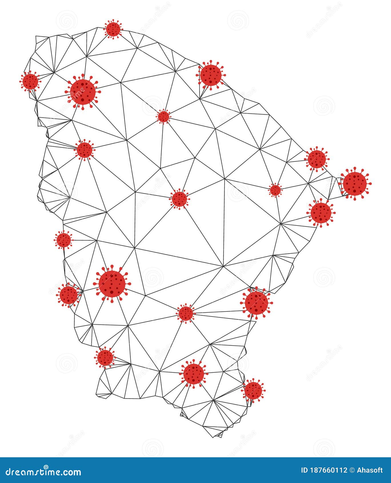 Polygonal Carcass Mesh Vector Ceara State Map with Coronavirus Stock ...