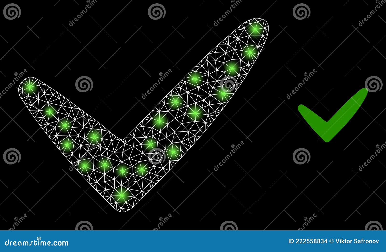 Polygonal Carcass Mesh Yes With Glare Spots Stock Vector Illustration