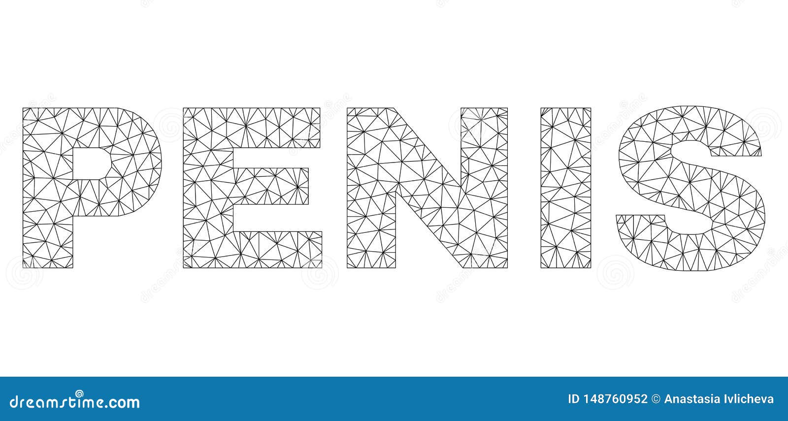 Polygonal Carcass PENIS Text Label Stock Vector - Illustration of ...