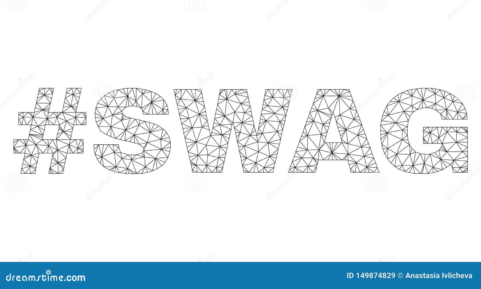 Polygonal Carcass SWAG Text Label Stock Vector - Illustration of ...