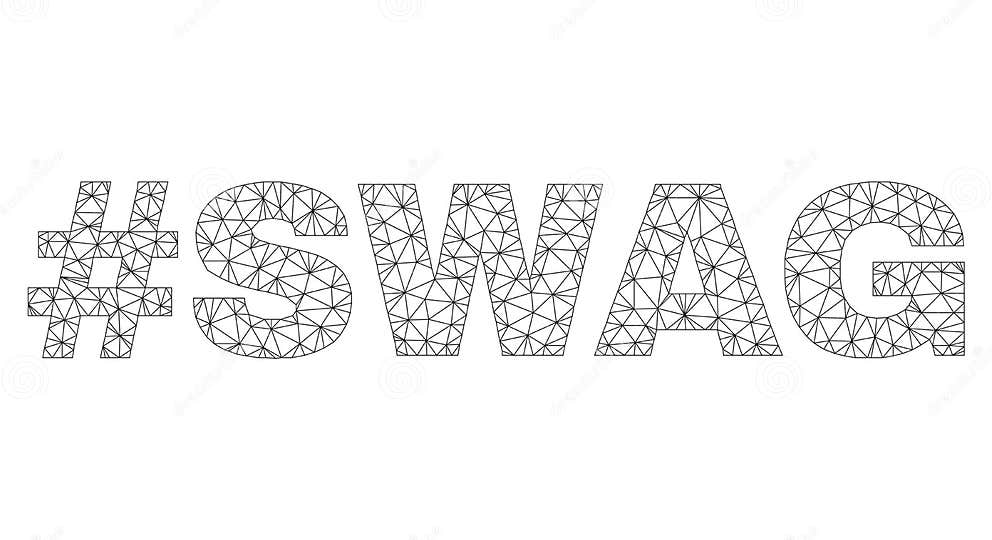 Polygonal Carcass SWAG Text Label Stock Vector - Illustration of ...