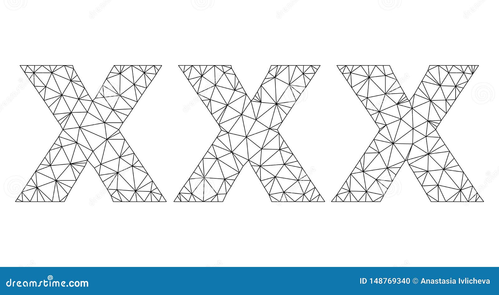 Polygonal Carcass XXX Text Label Stock Vector - Illustration of carcass ...