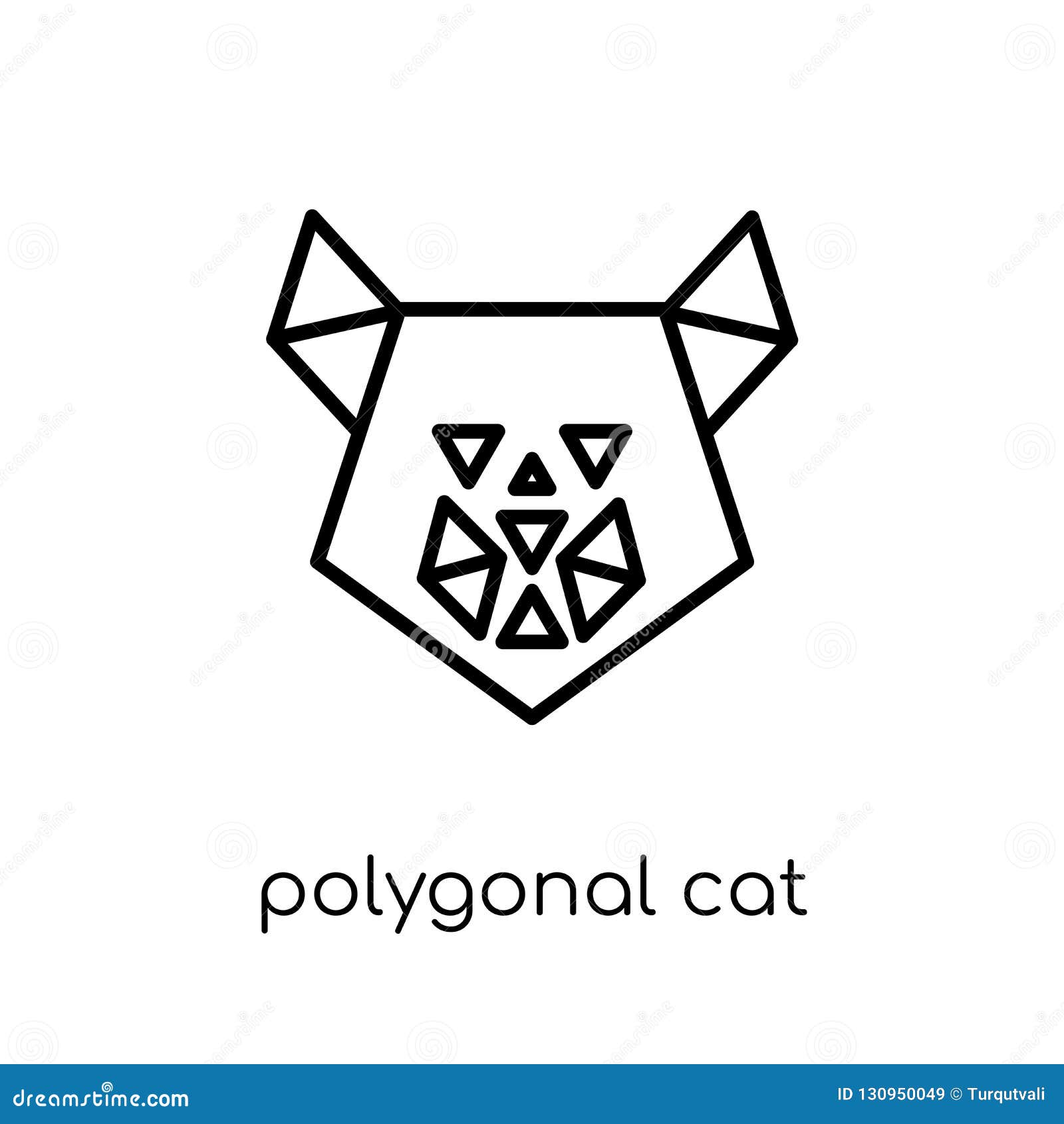 Polygonal Cat Icon. Trendy Modern Flat Linear Vector Polygonal C Stock ...