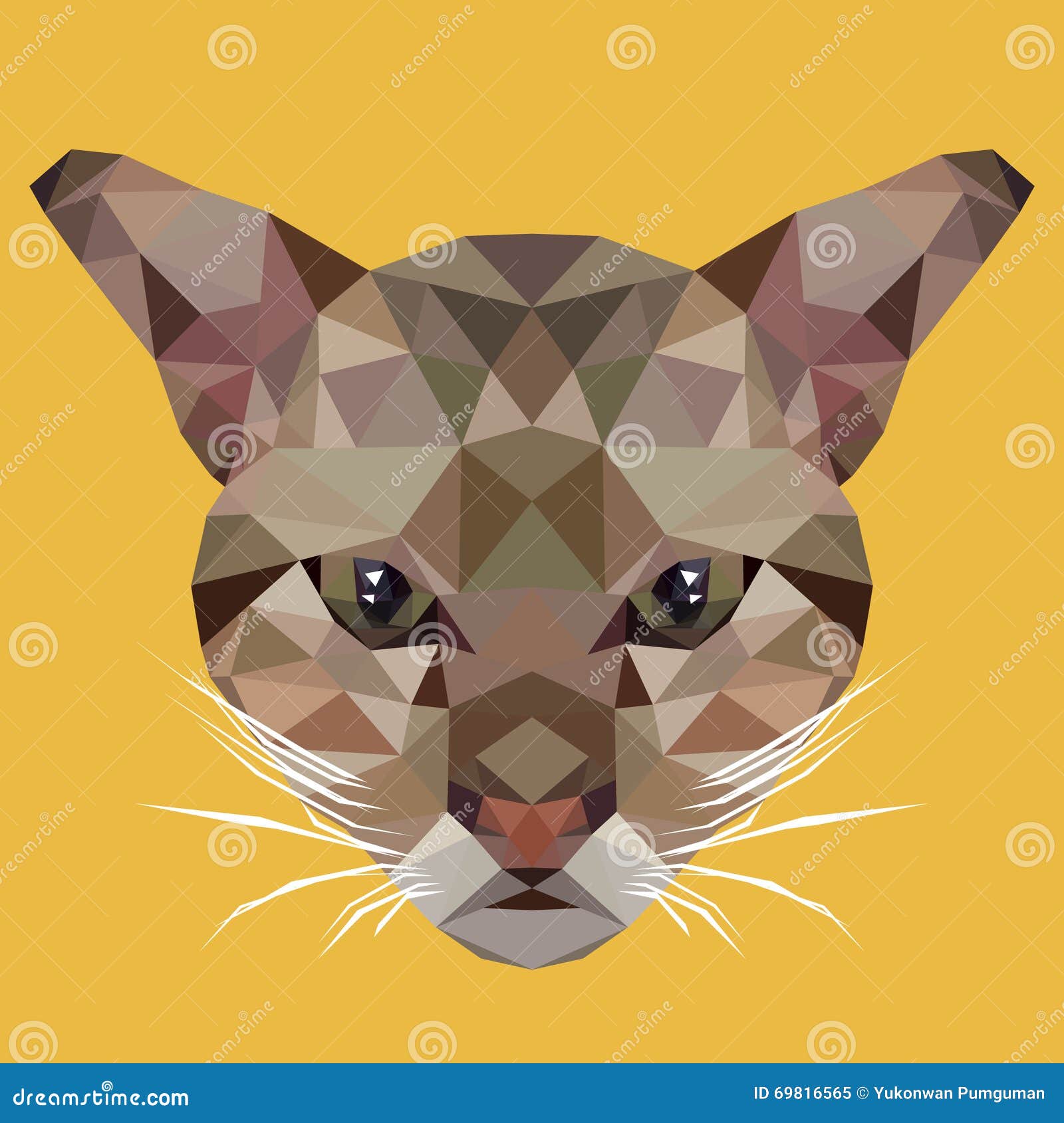Polygonal Cat, Polygon Animal, Isolated Vector Illustration Stock ...