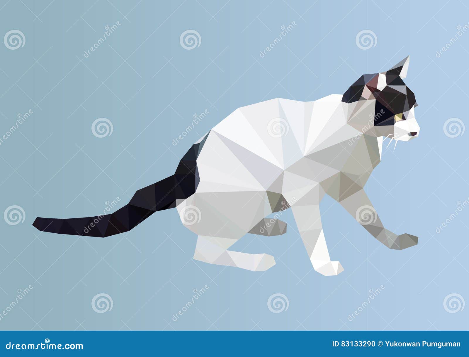 Polygonal Cat. Polygon Geometric Triangle Animal. Vector Stock Vector ...