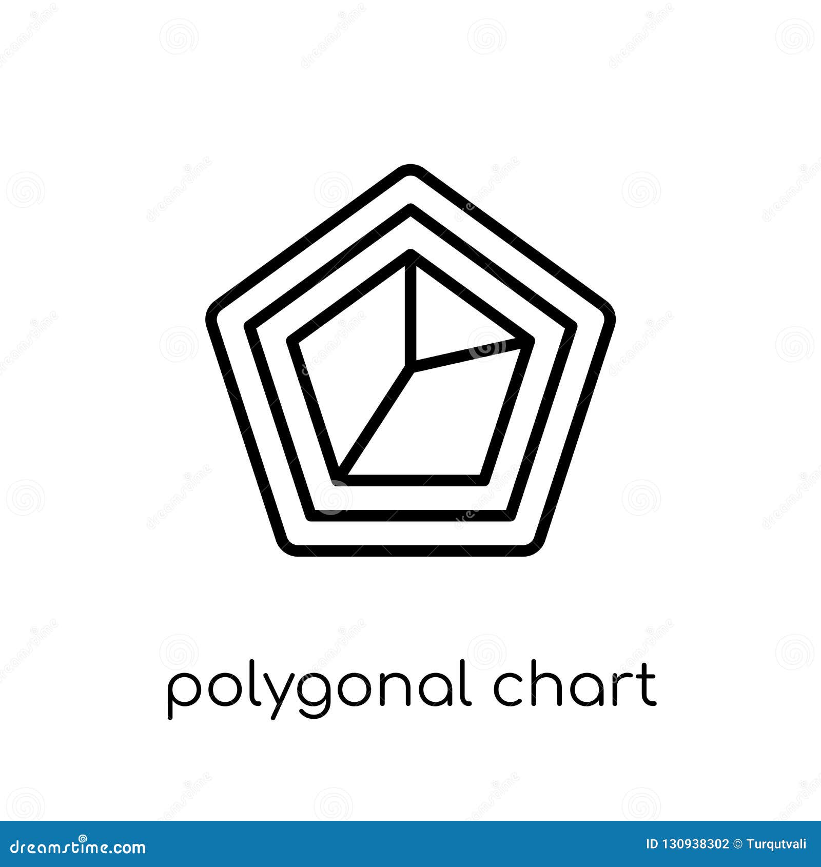 Polygonal Chart Icon. Trendy Modern Flat Linear Vector Polygonal Stock ...
