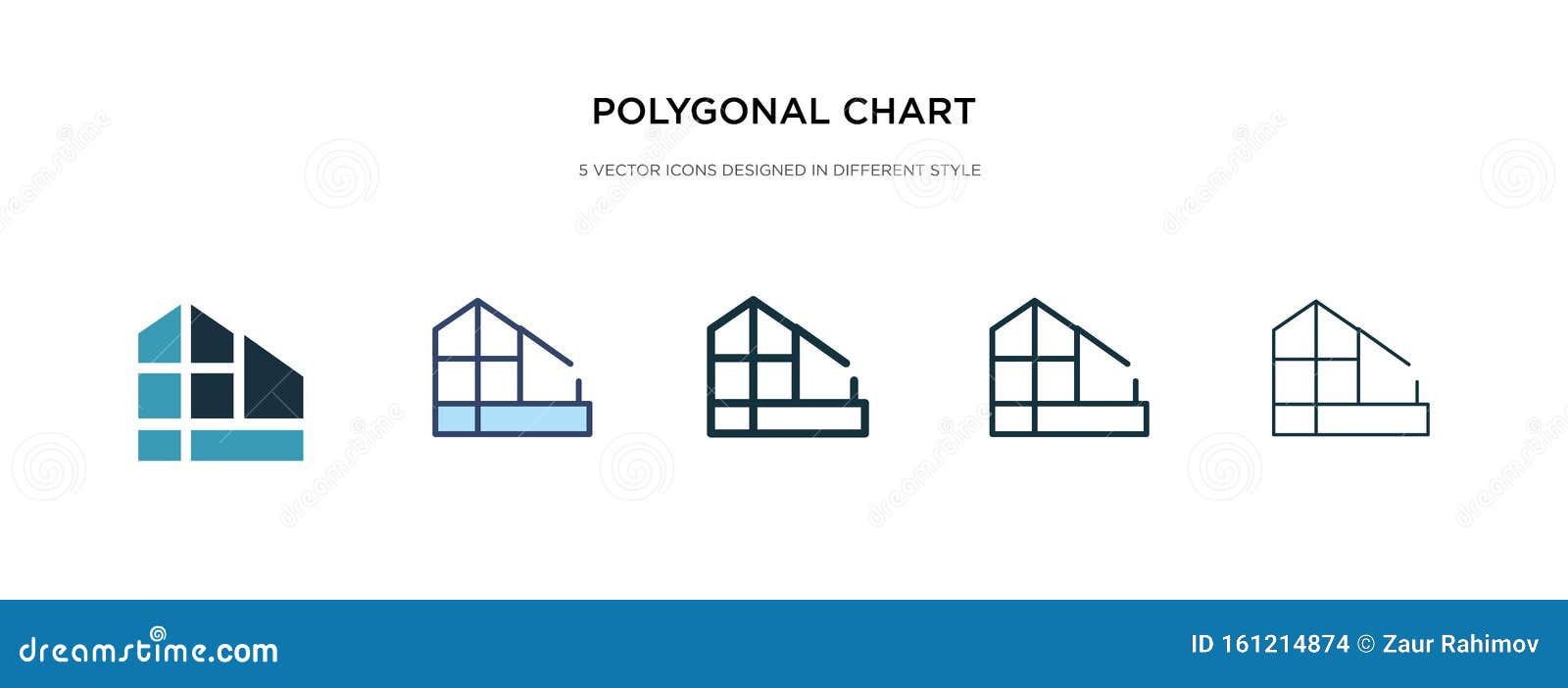 Polygonal Chart of Triangles Icon in Different Style Vector ...