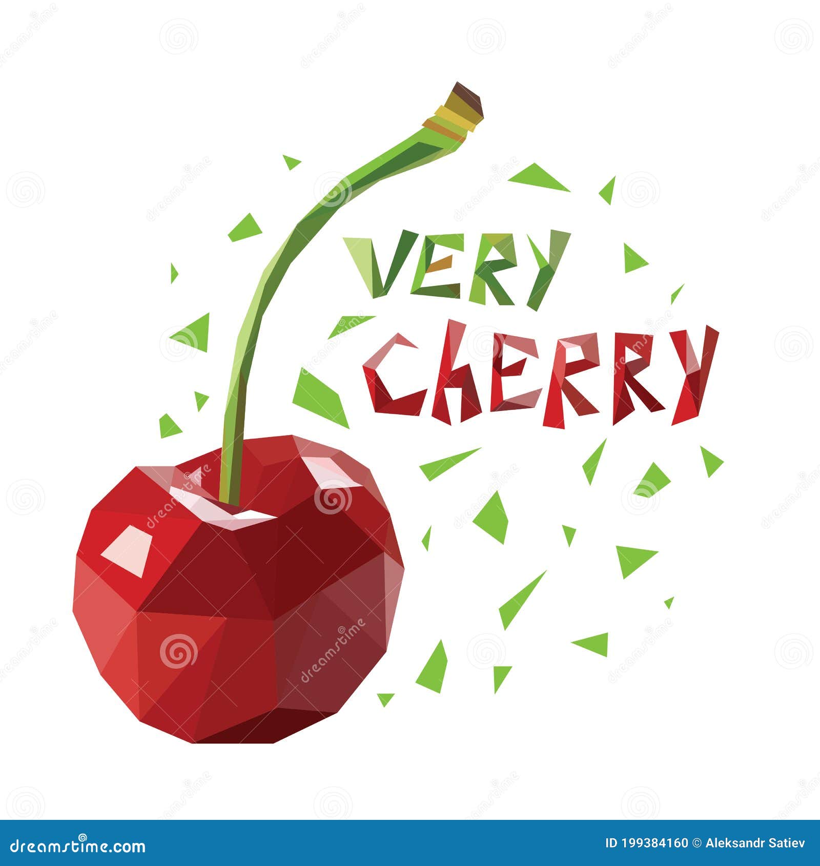 Polygonal cherry stock vector. Illustration of freshness - 199384160
