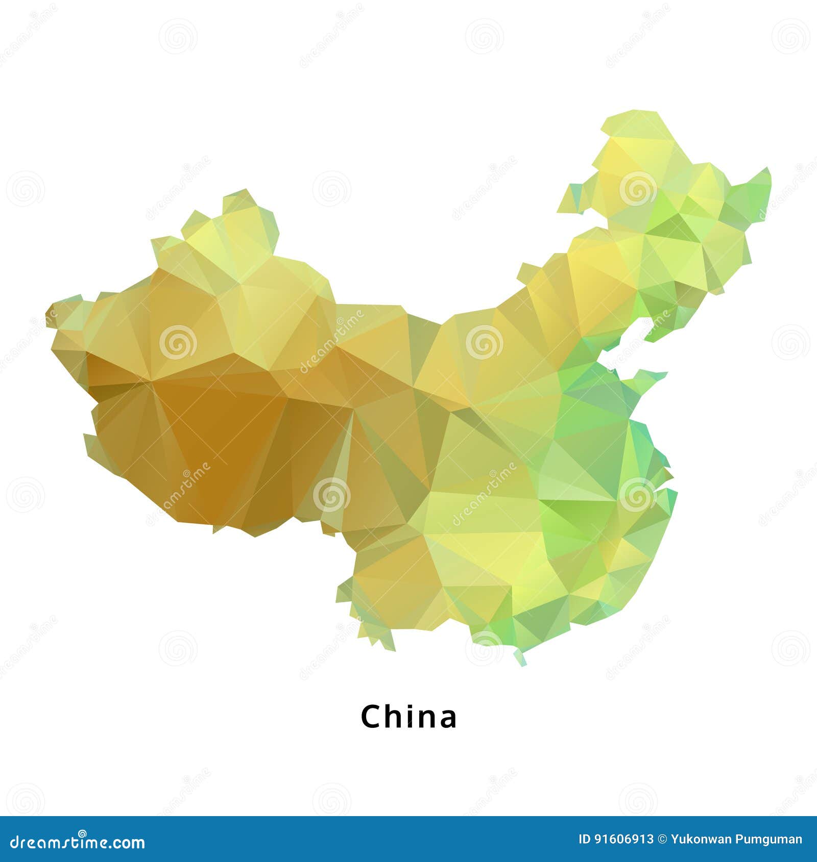 Polygonal China Map, Polygon Geometric Map, Isolated, Vector Stock ...