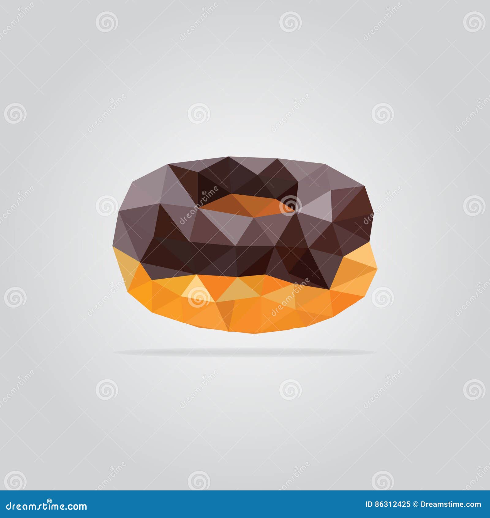 Polygonal Chocolate Donut Illustration Stock Vector - Illustration of ...
