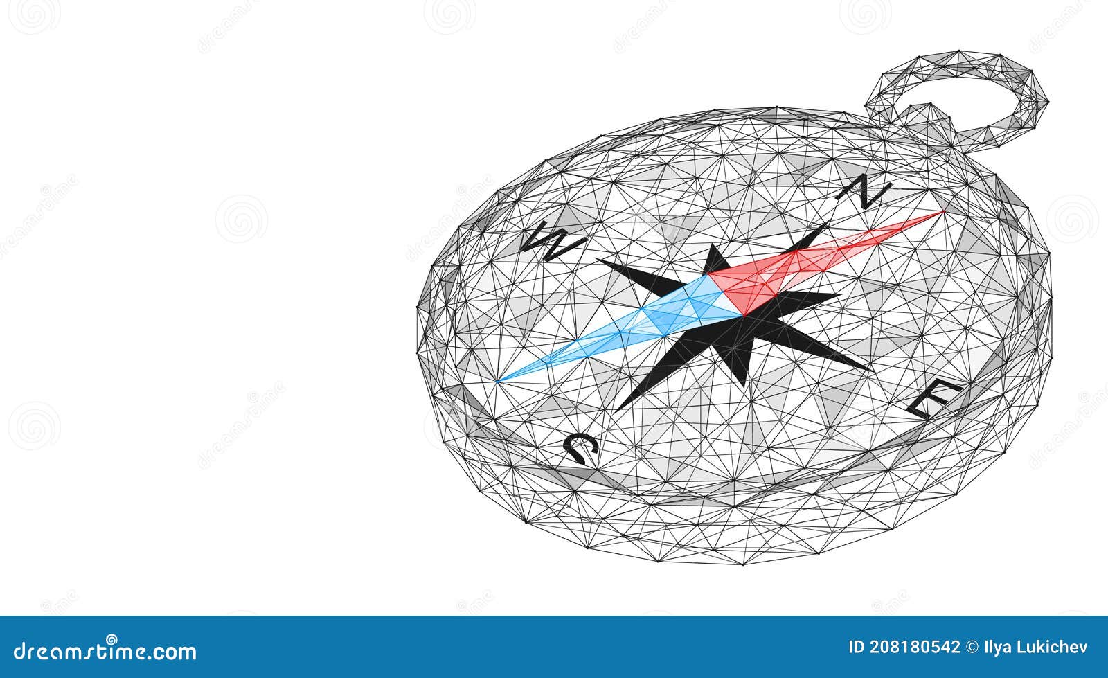 Polygonal Compass. Navigation System Stock Vector - Illustration of ...