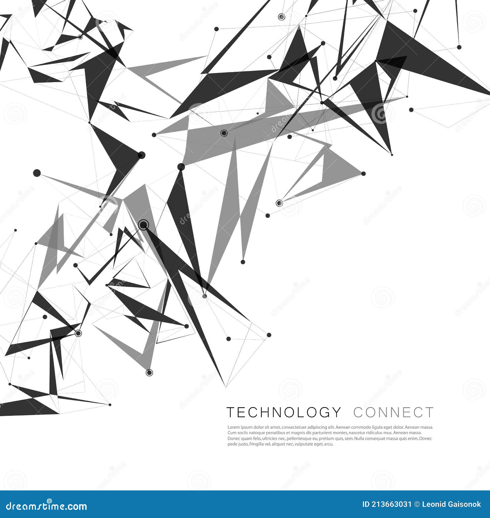 Polygonal Connect Triangle Sphere Combination Dots and Lines Stock ...