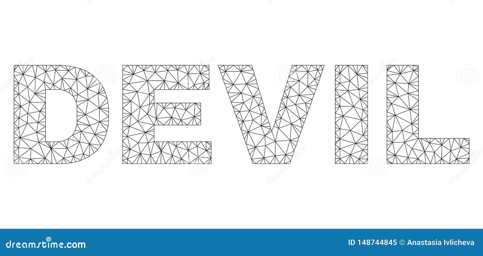 Polygonal 2D DEVIL Text Label Stock Vector - Illustration of element ...
