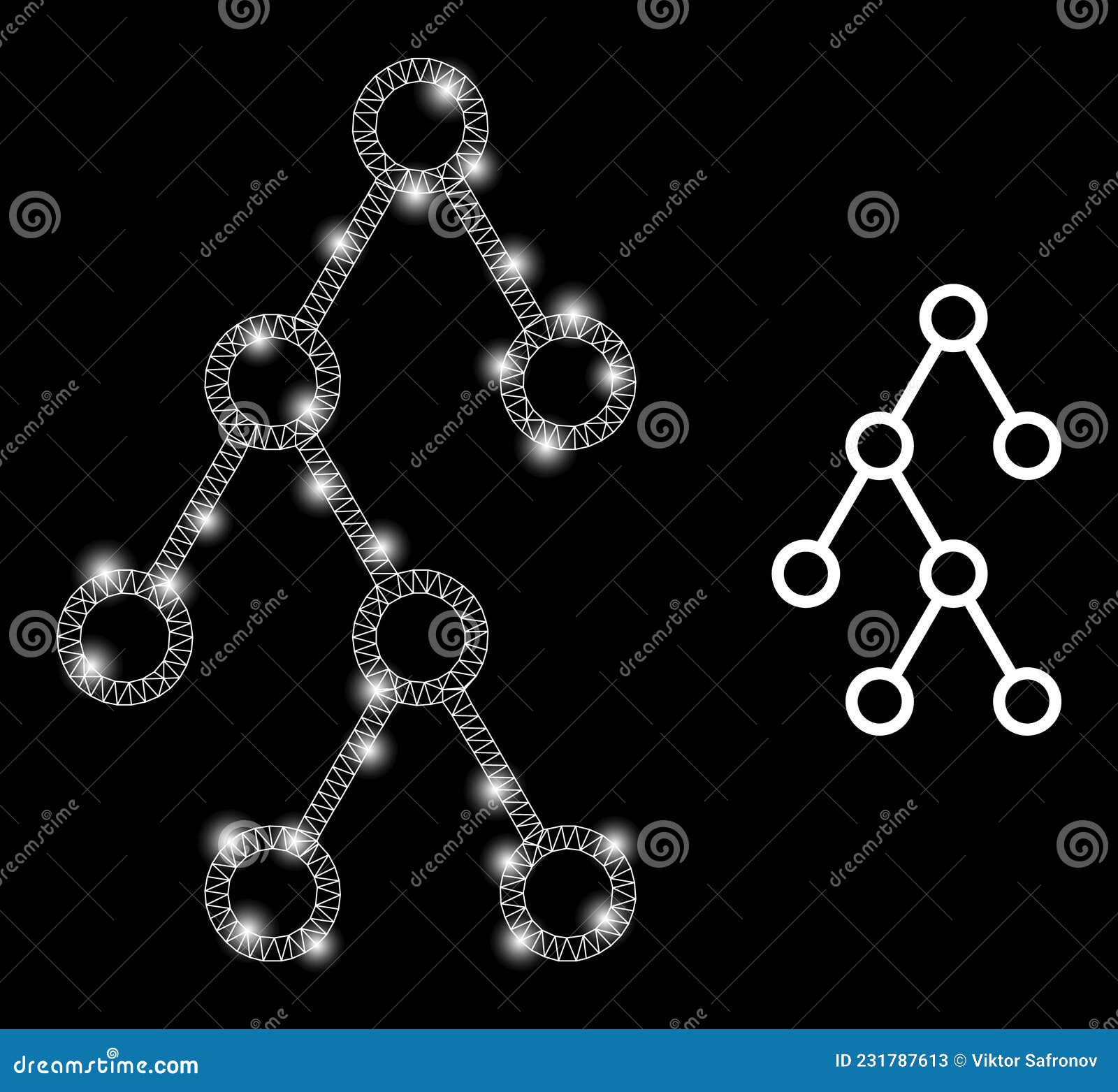 Polygonal 2D Mesh Binary Hierarchy with Glare Spots Stock Vector ...