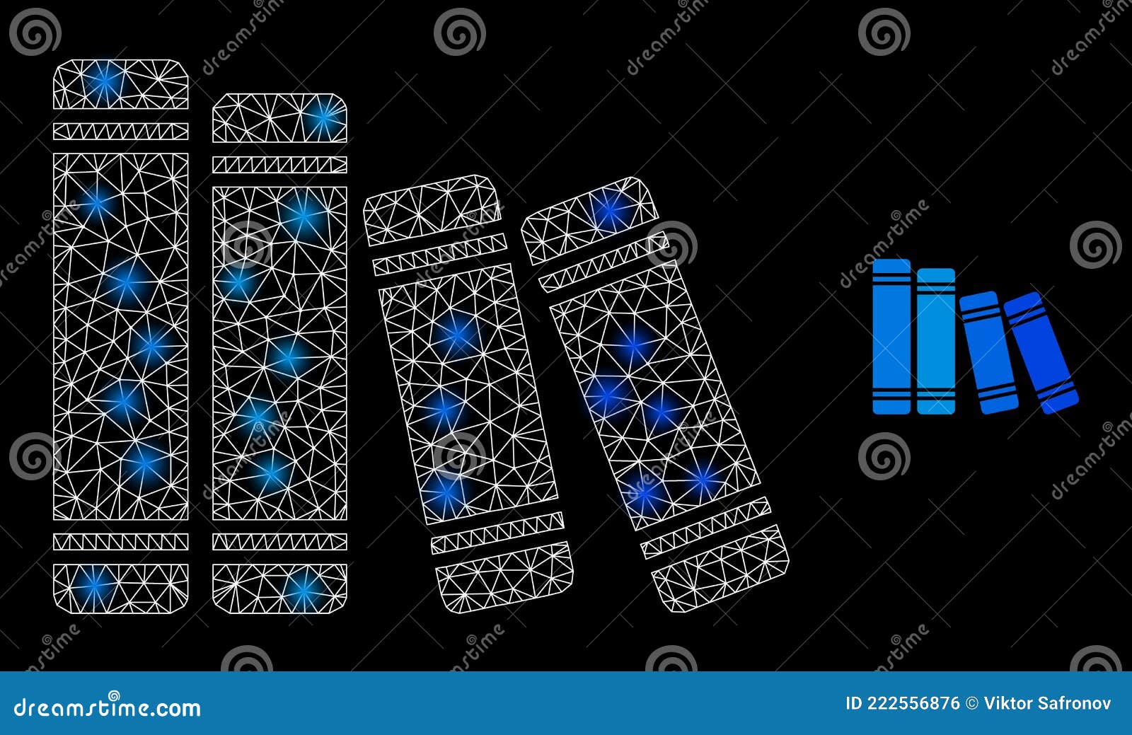 Polygonal 2D Mesh Books with Lightspots Stock Vector - Illustration of ...