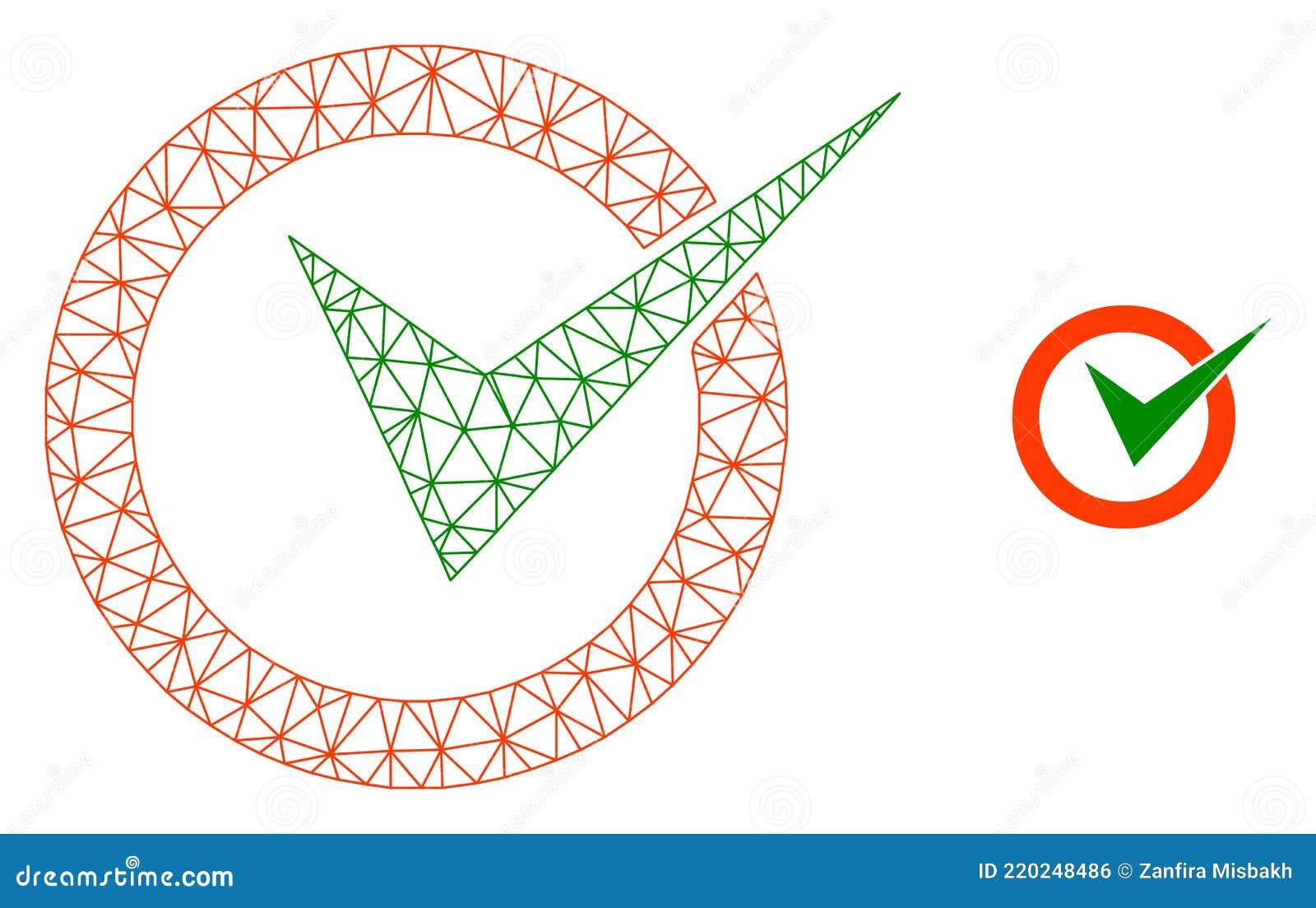Polygonal 2D Mesh Checkbox Circle Icon Stock Vector - Illustration of ...