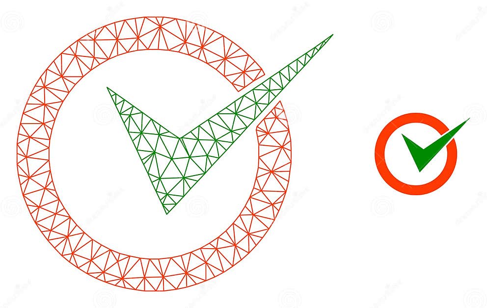Polygonal 2D Mesh Checkbox Circle Icon Stock Vector - Illustration of ...