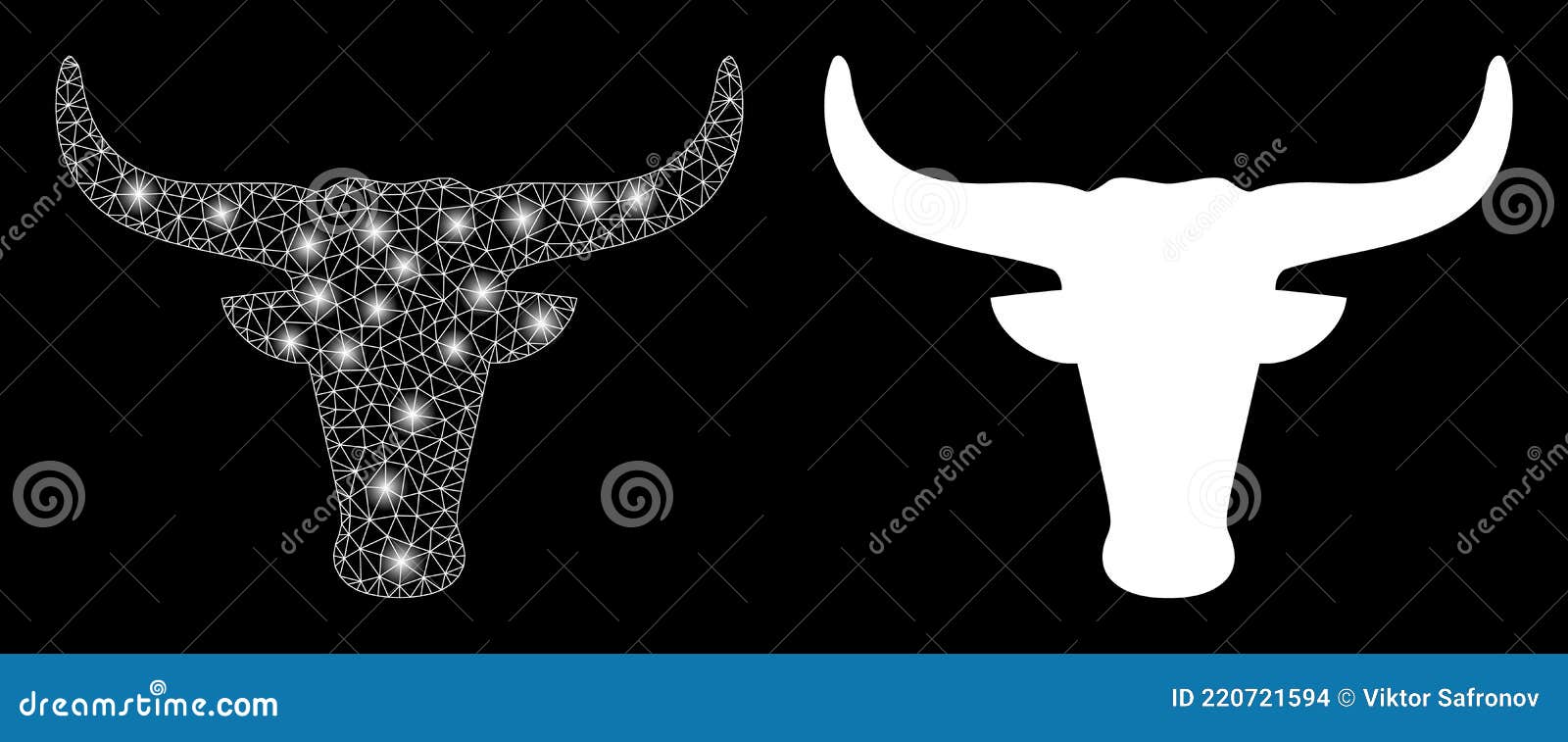 Polygonal 2D Mesh Cow Head with Lightspots Stock Vector - Illustration ...