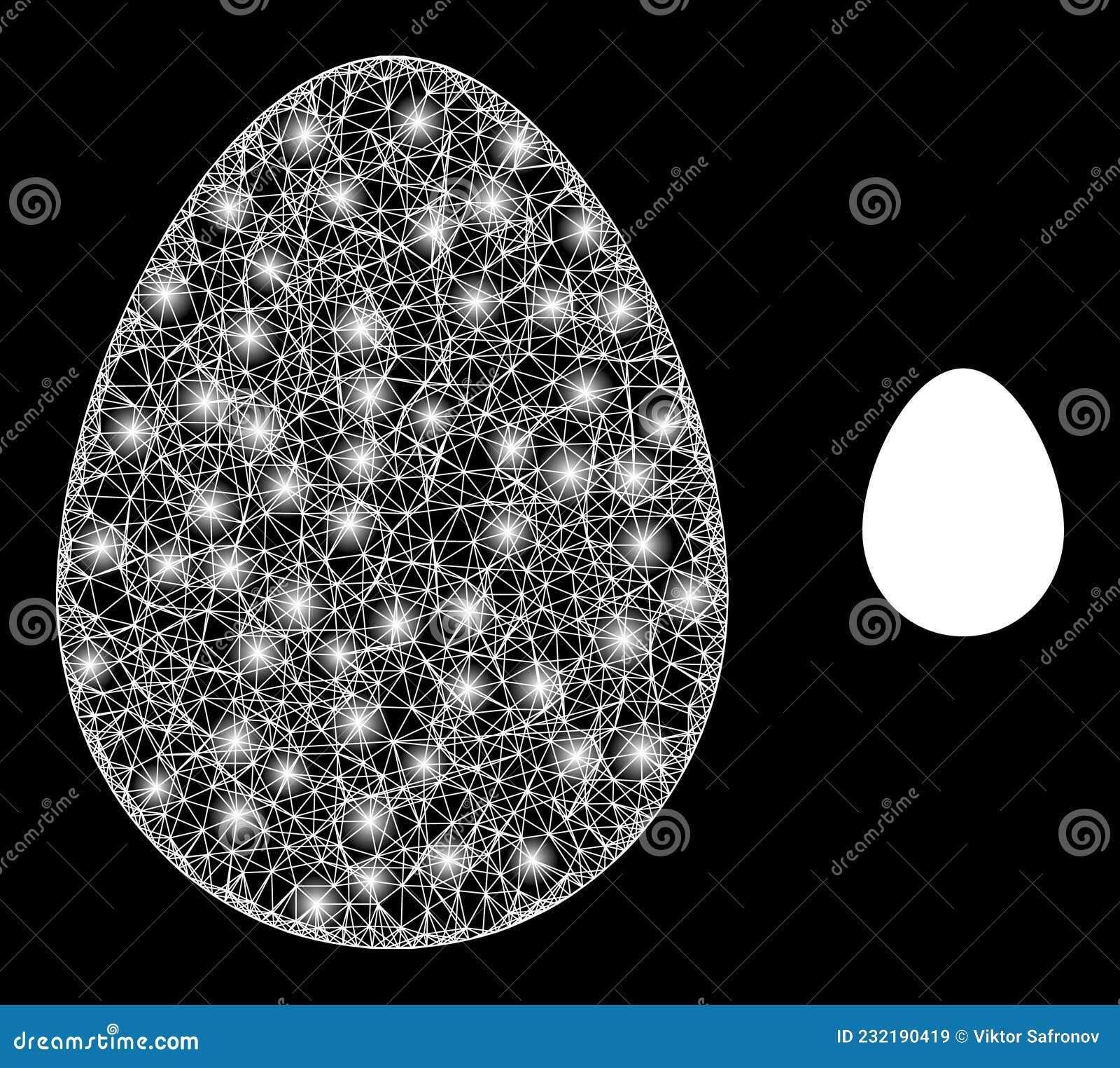Polygonal 2D Mesh Egg with Light Spots Stock Vector - Illustration of ...