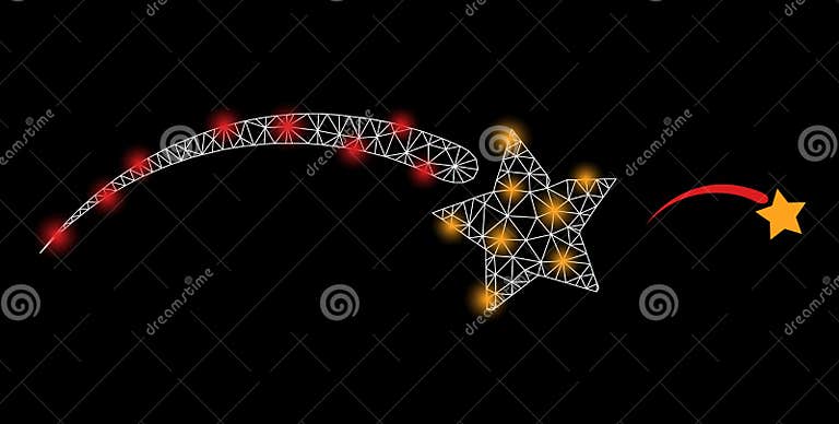 Polygonal 2D Mesh Falling Star with Magic Stock Vector - Illustration ...