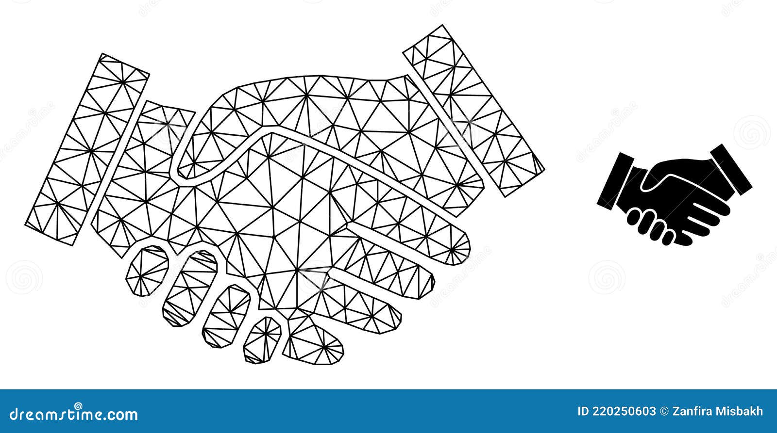 Polygonal 2D Mesh Handshake Icon Stock Vector - Illustration of welcome ...