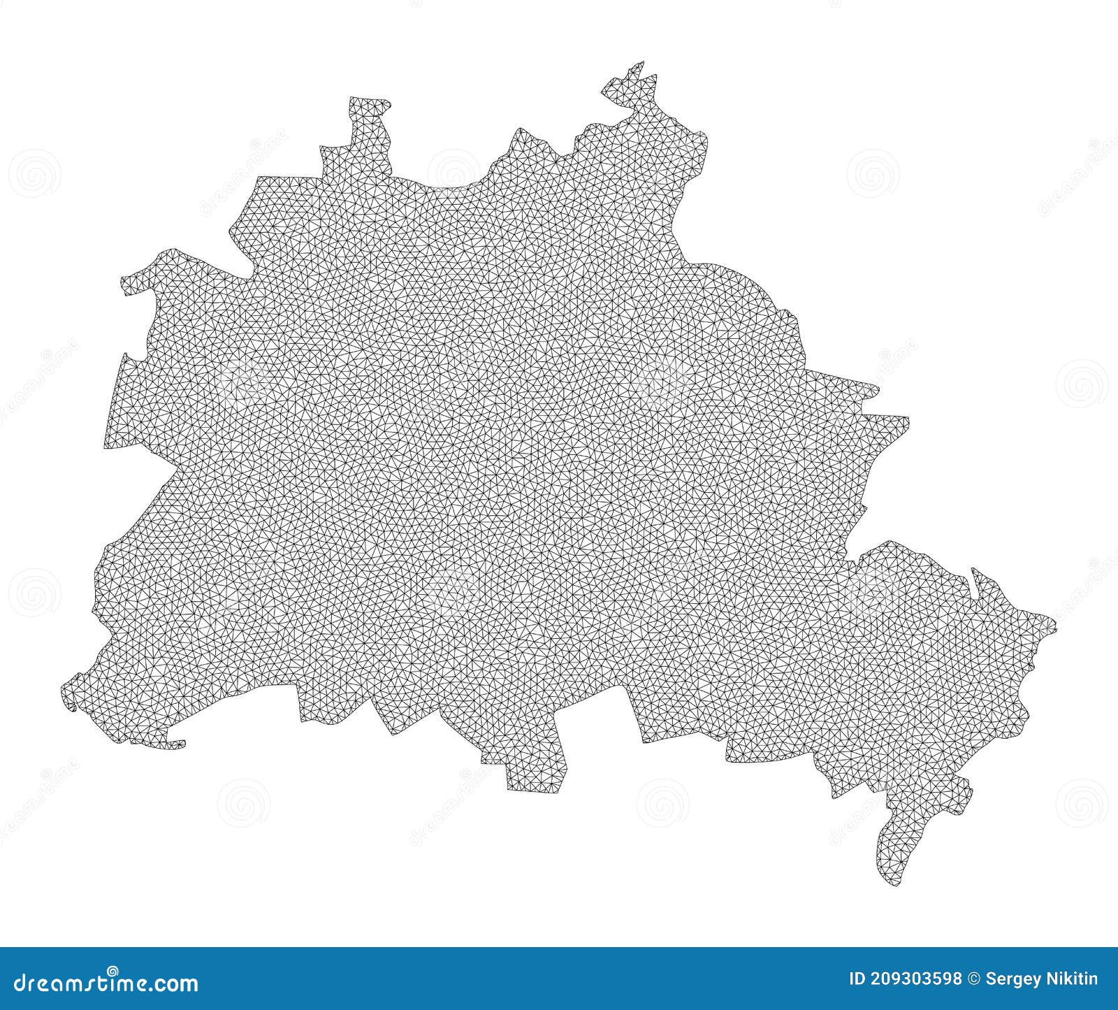 Polygonal 2D Mesh High Detail Raster Map of Berlin City Abstractions ...