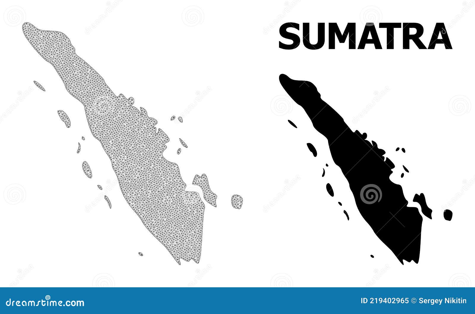 Polygonal 2D Mesh High Detail Vector Map of Sumatra Island Abstractions ...