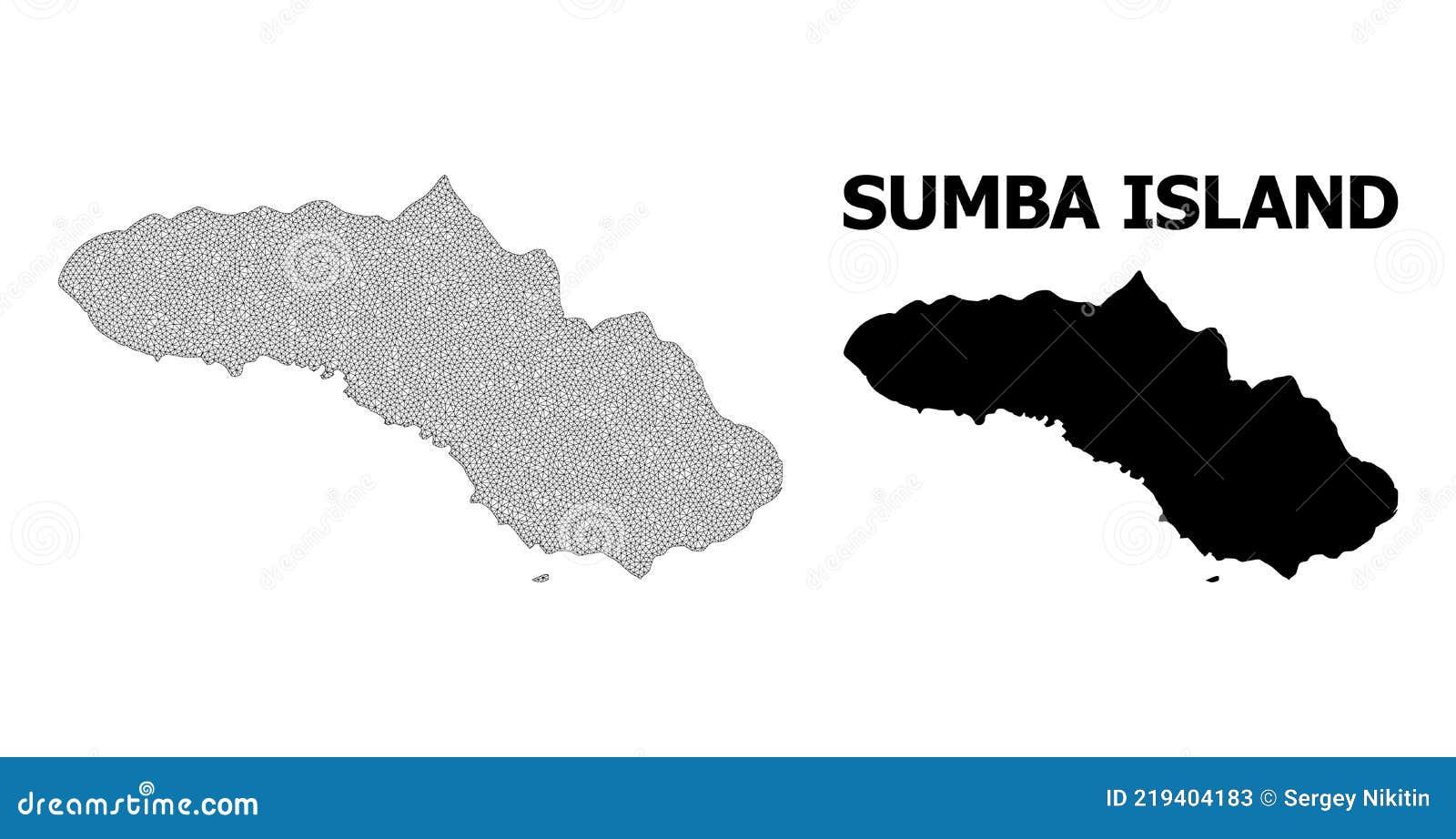 Polygonal 2D Mesh High Detail Vector Map of Sumba Island Abstractions ...