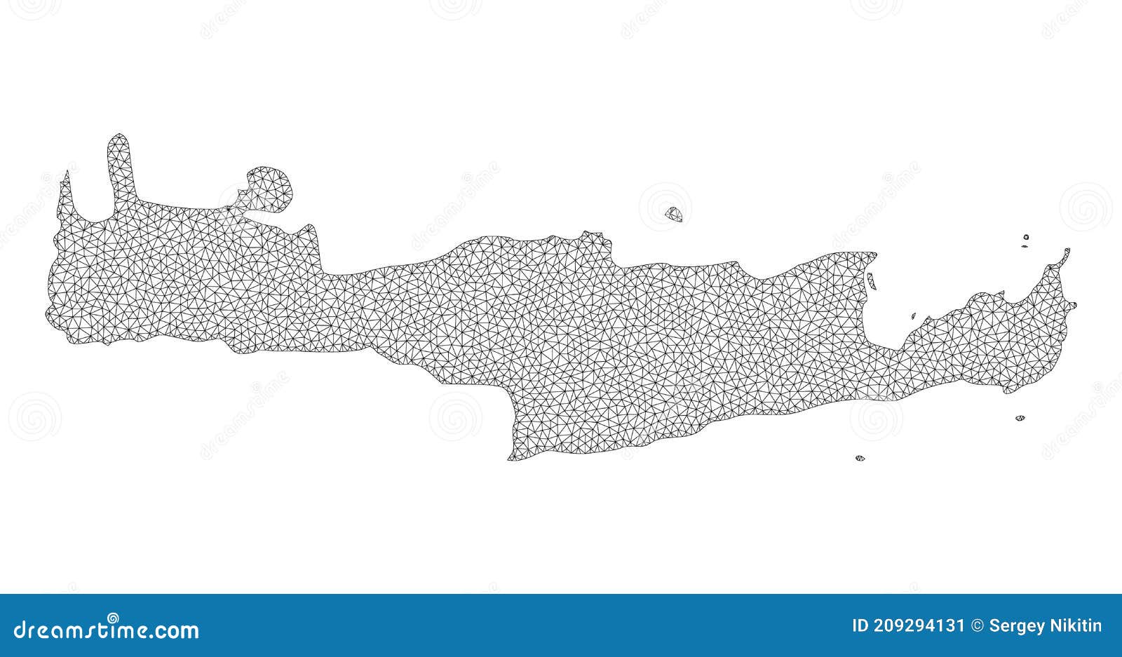 Polygonal 2D Mesh High Resolution Raster Map of Crete Island ...