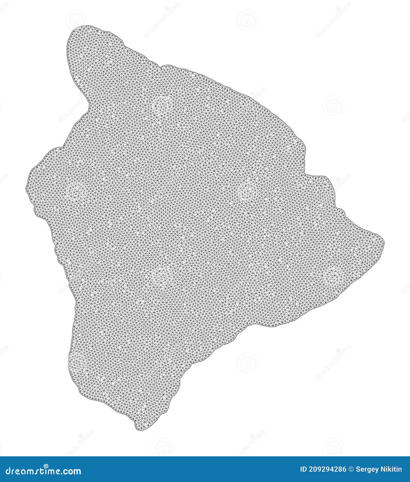 Polygonal 2D Mesh High Resolution Raster Map of Hawaii Big Island ...