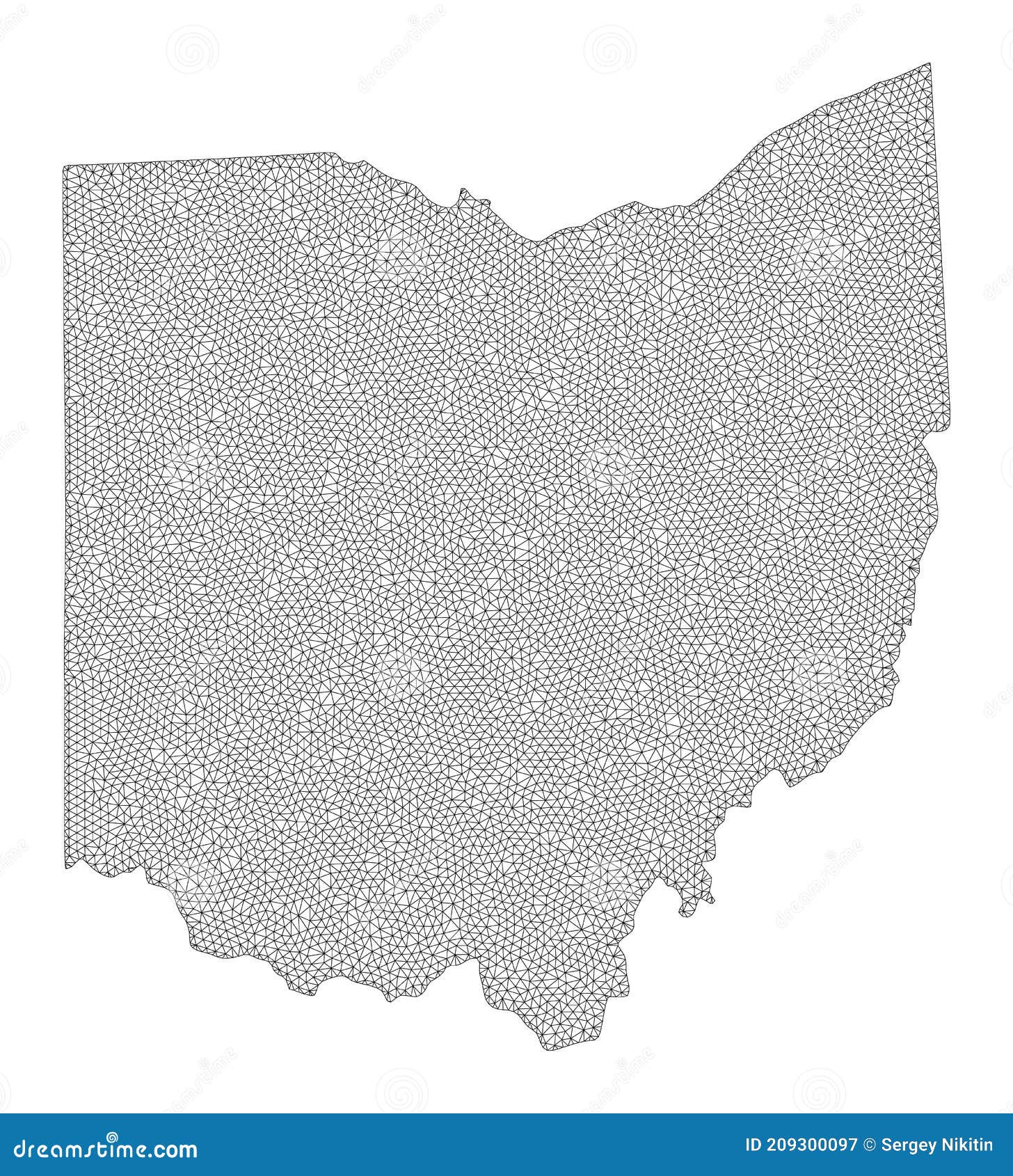 Polygonal 2D Mesh High Resolution Raster Map of Ohio State Abstractions ...