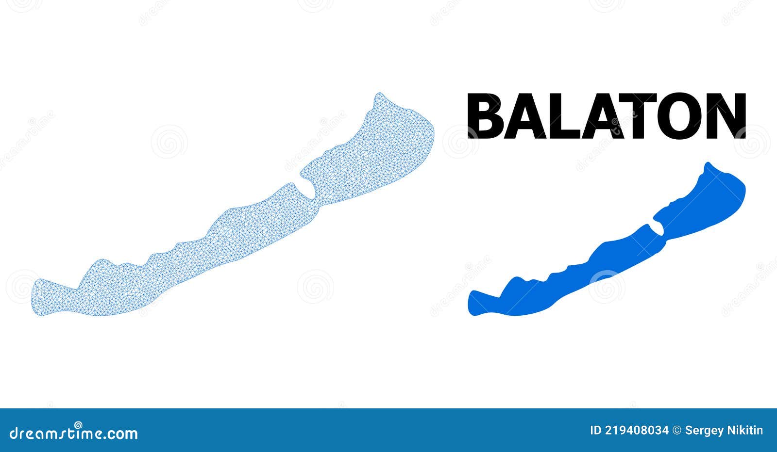 Polygonal 2D Mesh High Resolution Vector Map of Balaton Lake ...