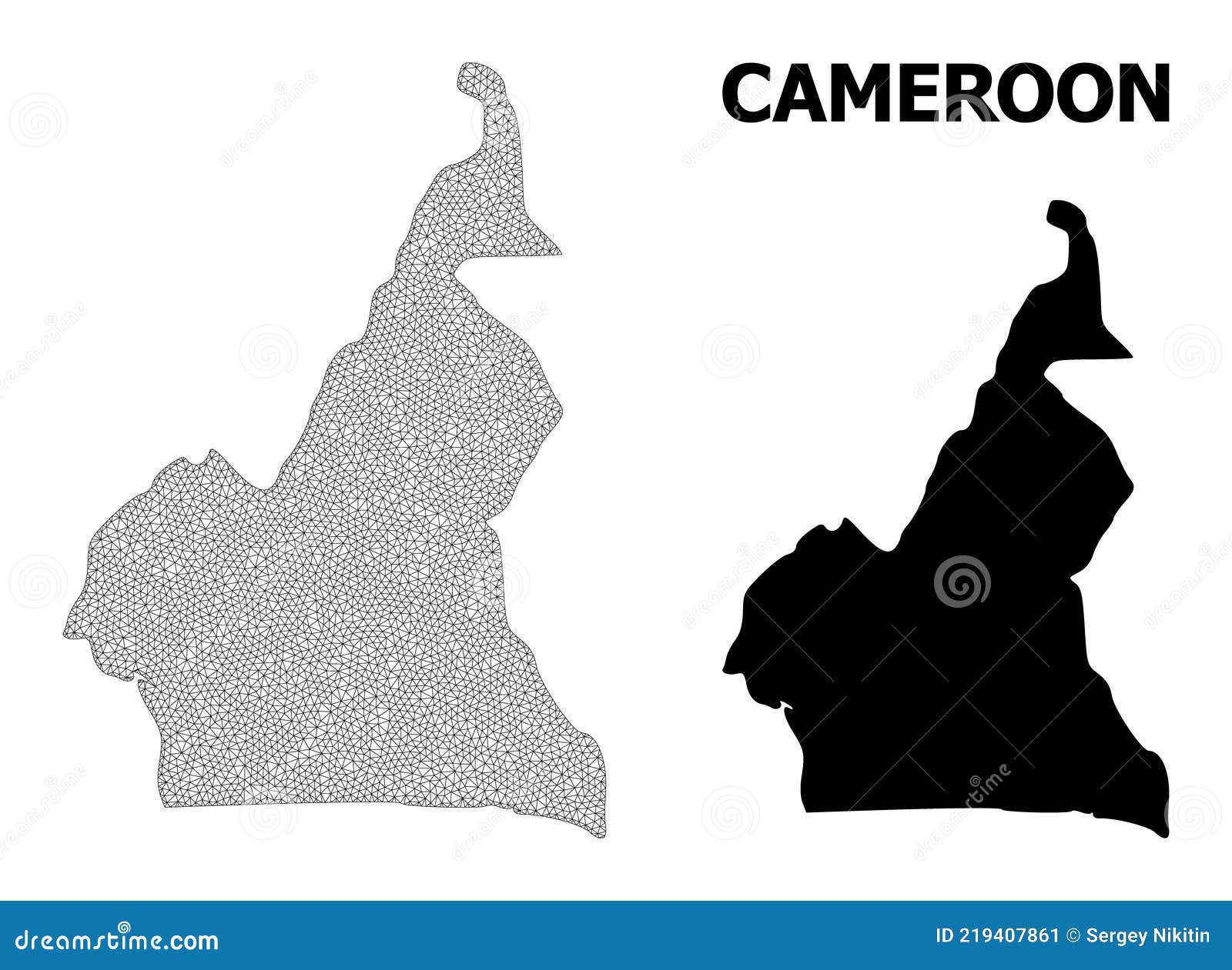 Cameroon Map - High Detailed Black Map With Counties/regions/states Of ...